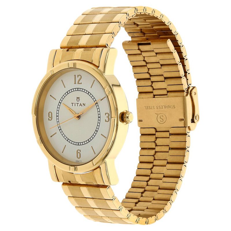 Buy Online Titan Quartz Analog White Dial Stainless Steel Strap Watch ...