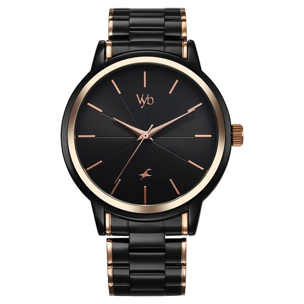 Buy Online Fastrack Vyb Phantom Quartz Analog Black Dial Two Toned ...