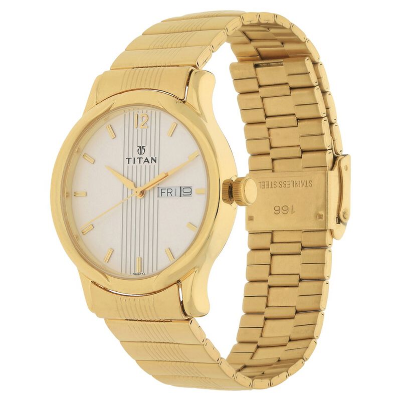 Buy Online Titan Silver Dial Analog with Day and Date Stainless Steel ...