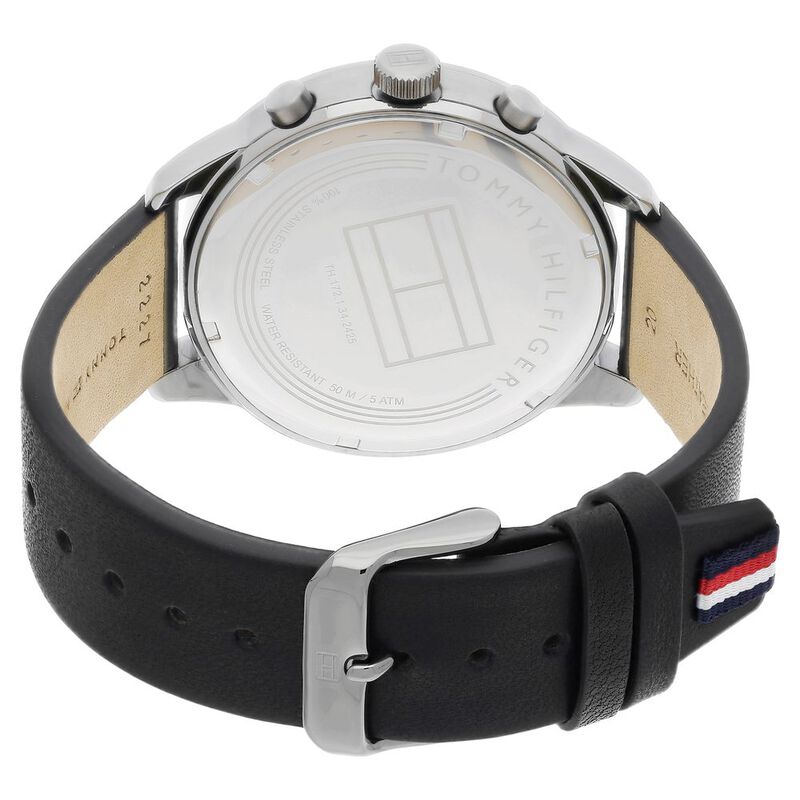 Buy Online Tommy Hilfiger Quartz Multifunction Grey Dial Leather Strap ...