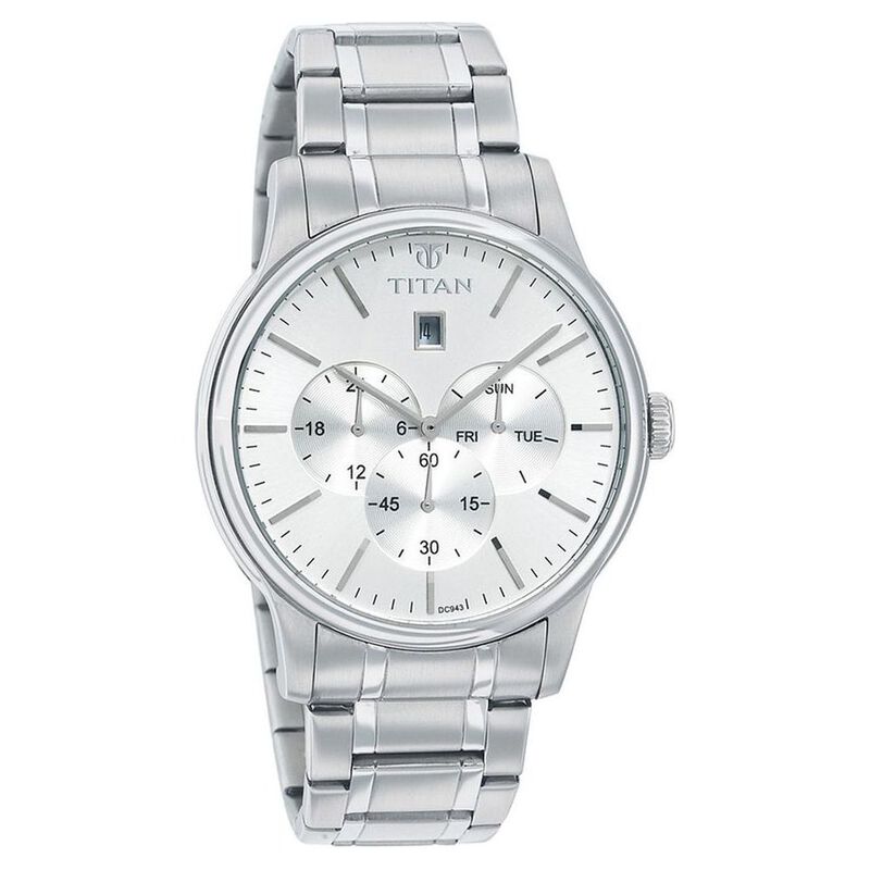 Buy Online Titan Quartz Analog with Date Silver Dial Watch for Men ...