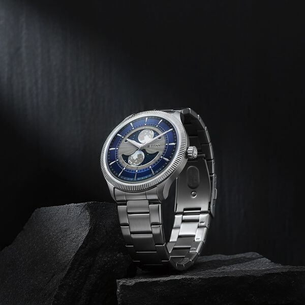 Buy Online Titan Stellar Analog with Dual Moon Phase and Blue Dial ...