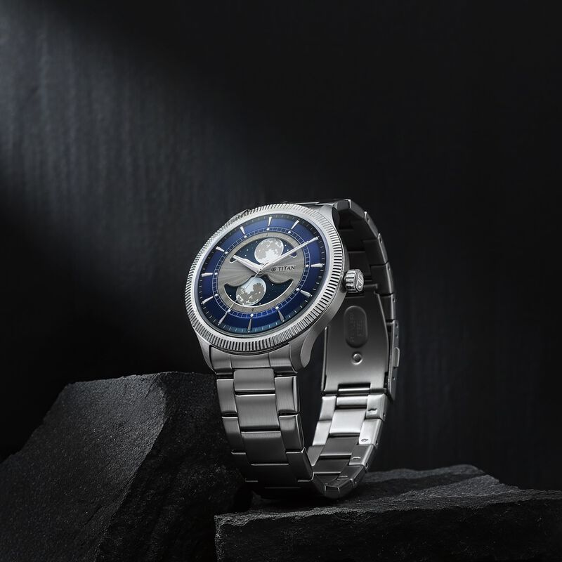 Buy Online Titan Stellar Analog with Dual Moon Phase and Blue Dial ...