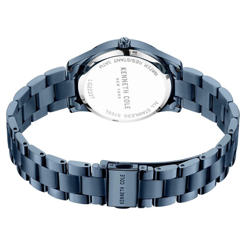 Buy Online Kenneth Cole Quartz Analog Blue Dial Stainless Steel Strap ...