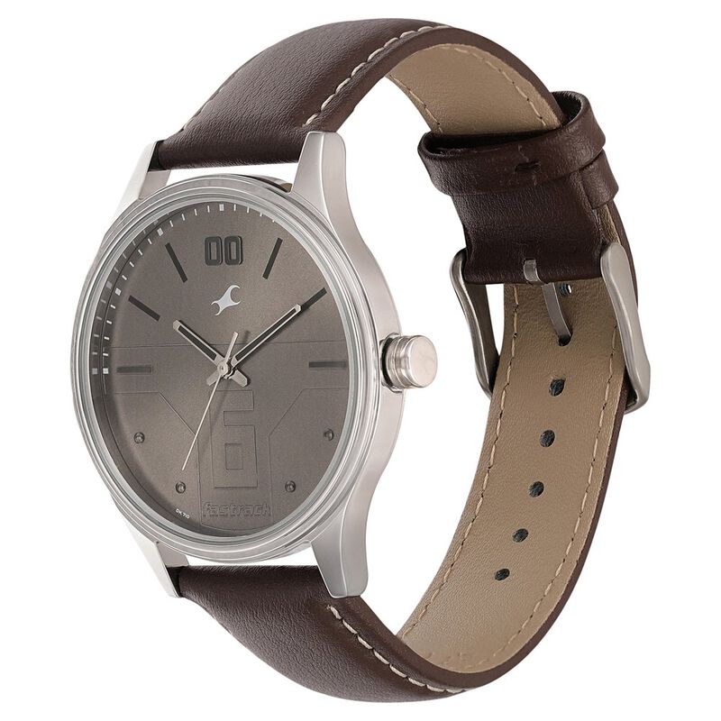 Buy Online Fastrack Bare Basics Quartz Analog Brown Dial Leather Strap ...