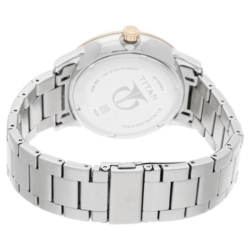 Buy Online Titan Quartz Multifunction Brown Dial Stainless Steel Strap ...