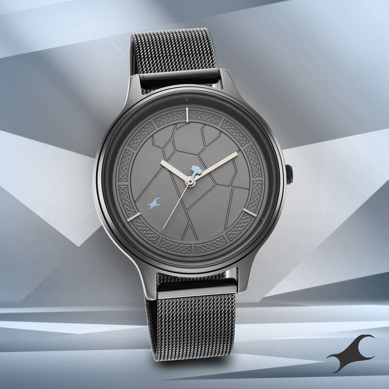Buy Online Fastrack Thor Quartz Analog Grey Dial Stainless Steel Strap ...