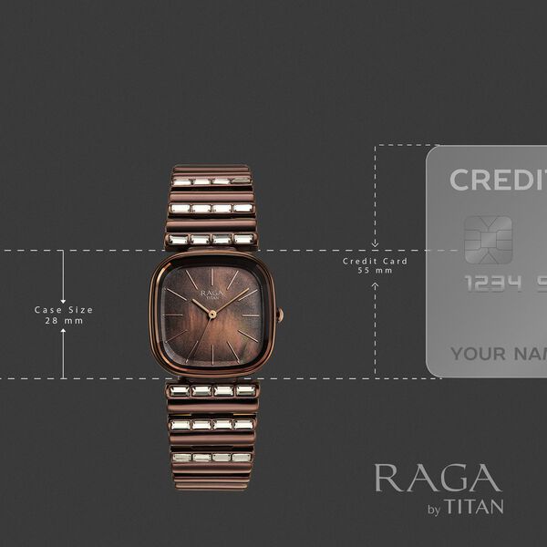 Buy Online Titan Raga Glimmers Quartz Analog Brown Mother Of Pearl Dial Brown Metal Strap Watch ...