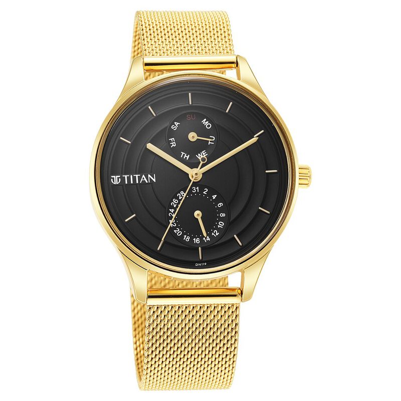 Buy Online Titan Neo Workdays Black Dial Quartz Multifunction Stainless ...