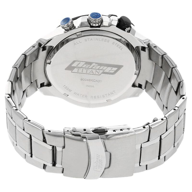 Buy Online Titan Quartz Chronograph Black Dial Stainless Steel Strap ...