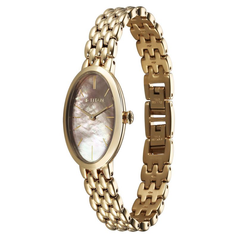 Buy Online Titan Aura Quartz Analog Mother Of Pearl Dial Stainless ...