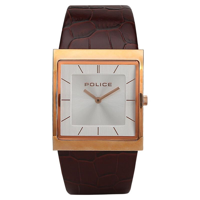 Buy Online Police Quartz Analog Silver Dial Leather Strap Watch for Men ...