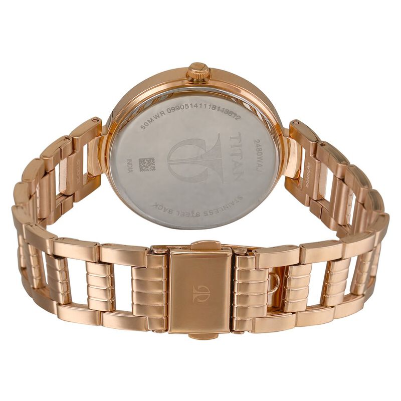 Buy Online Titan Sparkle Pink Dial Analog Stainless Steel Strap watch ...