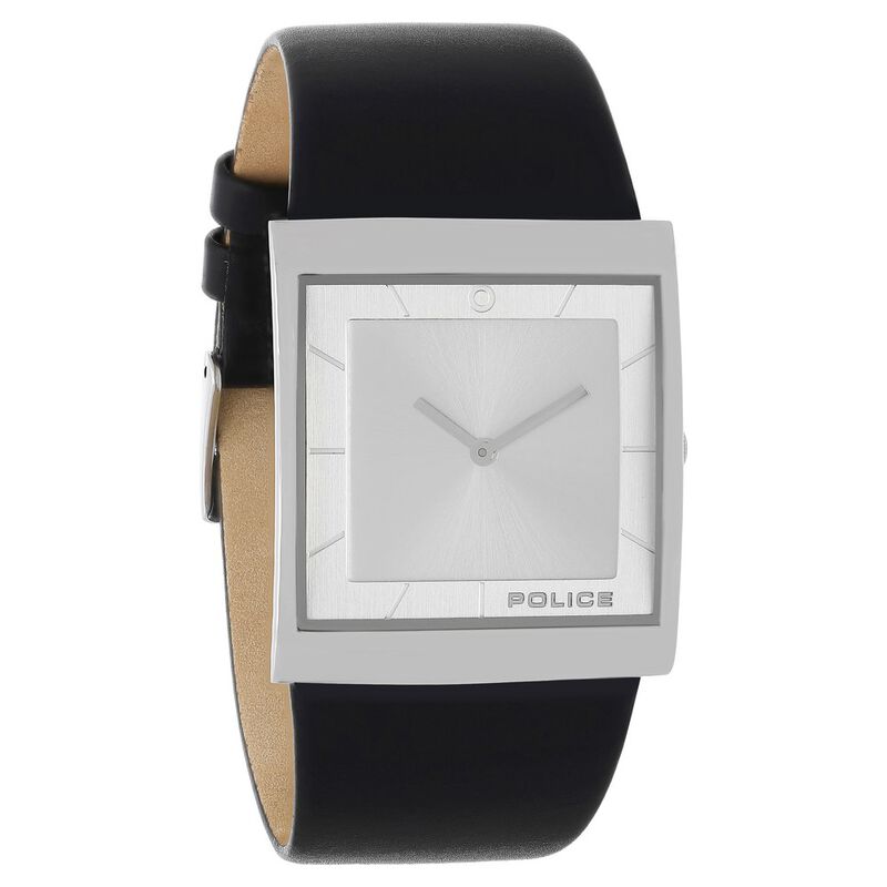 Buy Online Police Quartz Analog Silver Dial Leather Strap Watch for Men ...