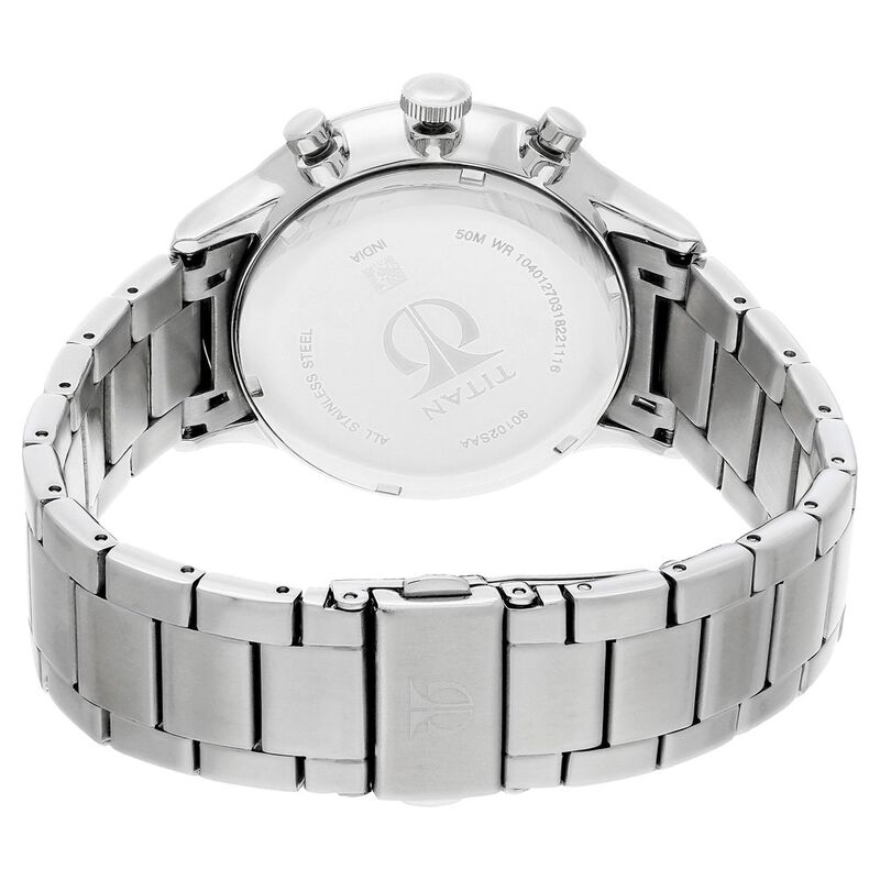 Buy Online Titan Quartz Multifunction Blue Dial Stainless Steel Strap ...