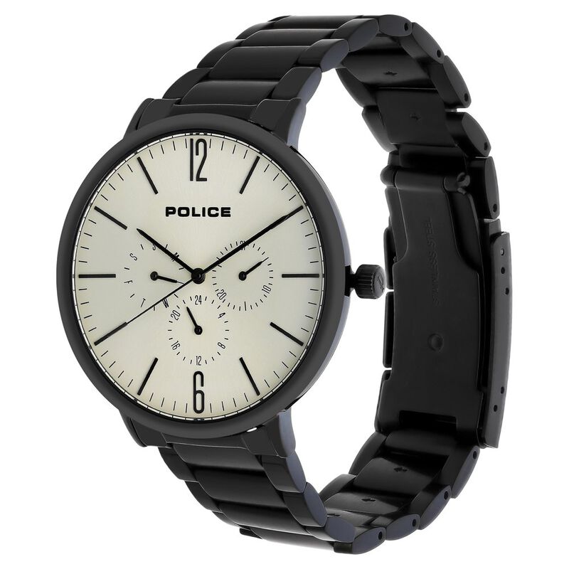 Buy Online Police Quartz Multifunction Beige Dial Stainless Steel Strap ...