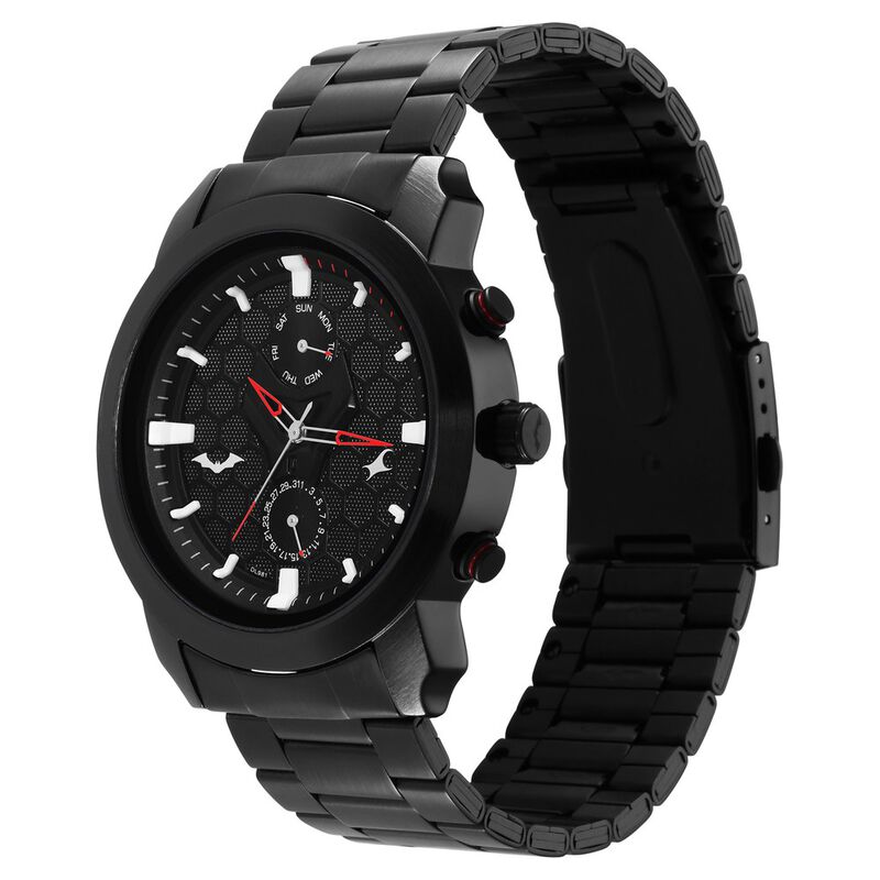 Buy Online Fastrack Batman Quartz Analog with Day and Date Black Dial ...