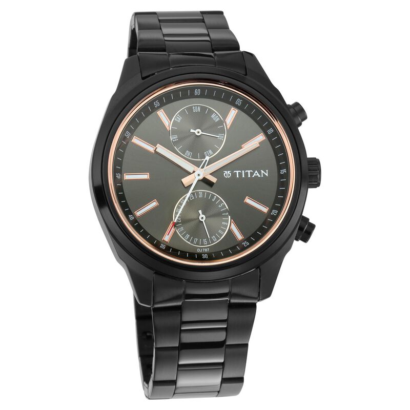 Buy Online Titan Men's Metropolitan Luxe: Multifunction Mono black Dial ...
