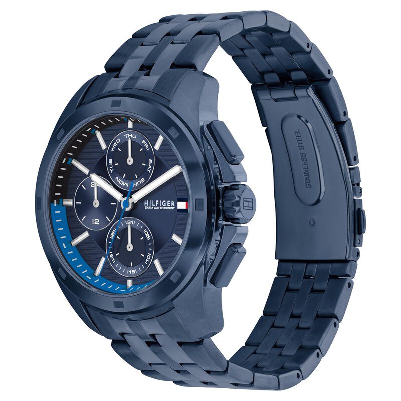Buy Online Tommy Hilfiger Quartz Multifunction Blue Dial Blue Stainless ...
