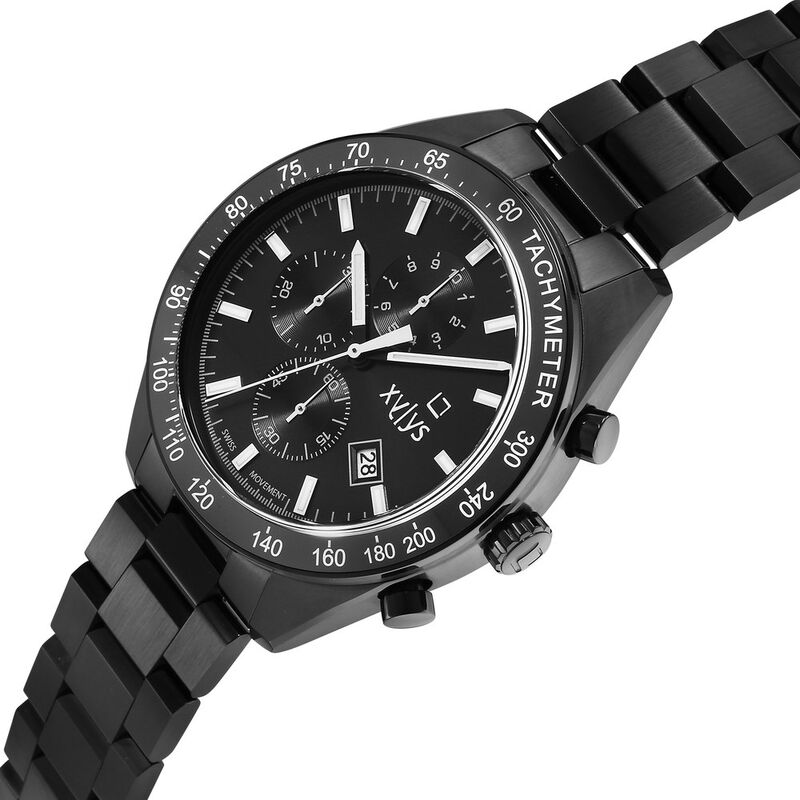 Buy Online Xylys Quartz Chronograph Black Dial Black Stainless Steel ...