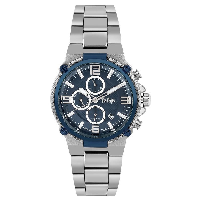 Buy Online Lee Cooper Quartz Multifunction Blue Dial Stainless Steel ...