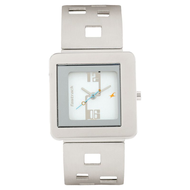 Buy Online Fastrack Quartz Analog Silver Dial Stainless Steel Strap ...