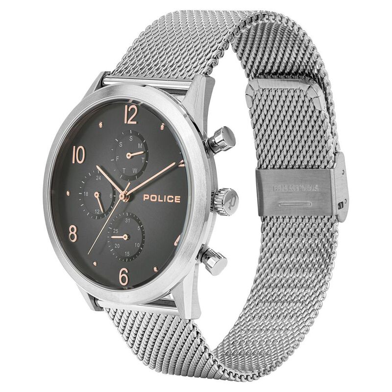 Buy Online Police Quartz Multifunction Black Dial Metal Strap Watch for ...