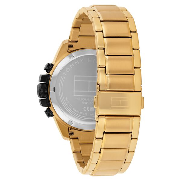 Buy Online Tommy Hilfiger Quartz Multifunction Black Dial Golden ...