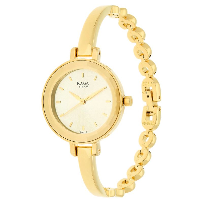 Buy Online Titan Raga Viva Champagne Dial Women Watch With Metal Strap ...