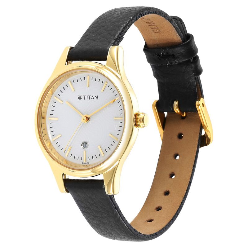 Buy Online Titan Karishma White Dial Analog Leather Strap watch for ...