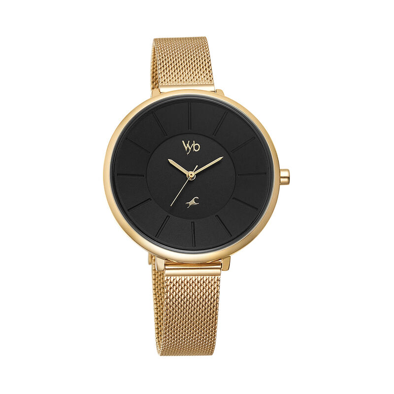 Buy Online Fastrack Vyb Halo Quartz Analog Black Dial Stainless Steel ...