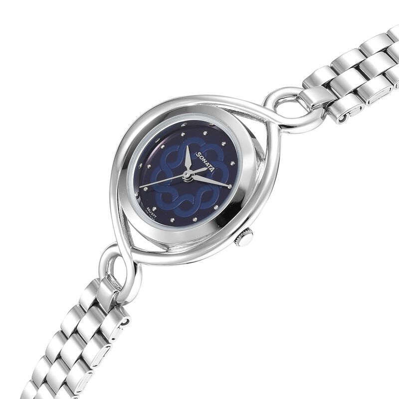 Buy Online Sonata Alloys Blue Dial Women Watch With Stainless Steel ...