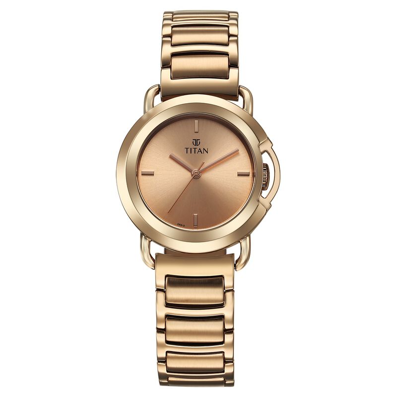 Buy Online Titan Workmode Quartz Analog Rose Gold Dial Stainless Steel ...