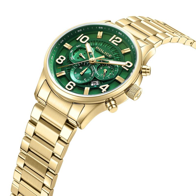 Buy Online Police Quartz Multifunction Green Dial Stainless Steel Strap ...