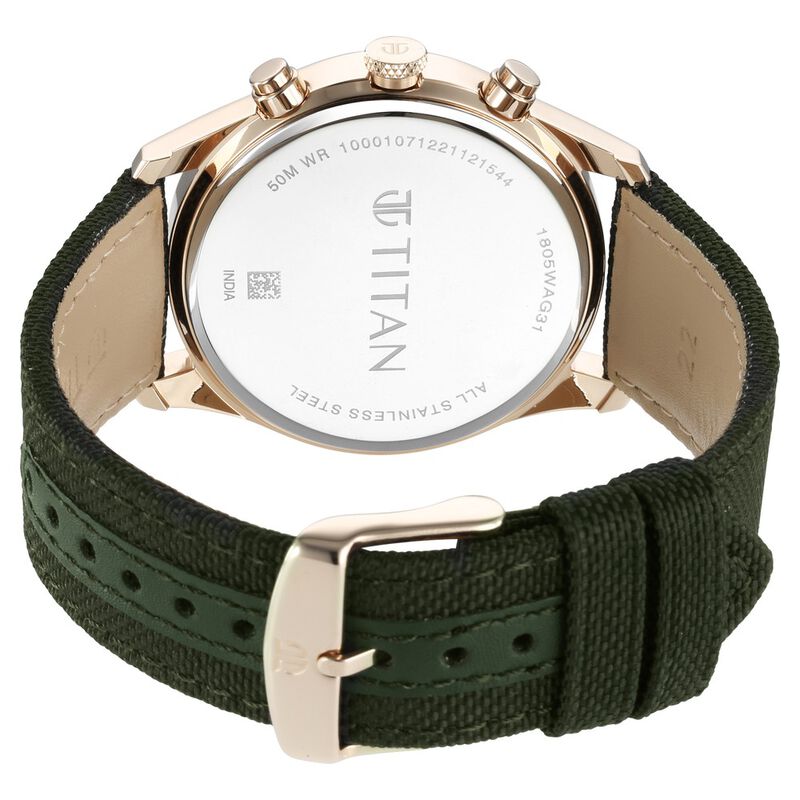 Buy Online Titan Neo Splash Green Dial Quartz Analog with Date Fabric ...