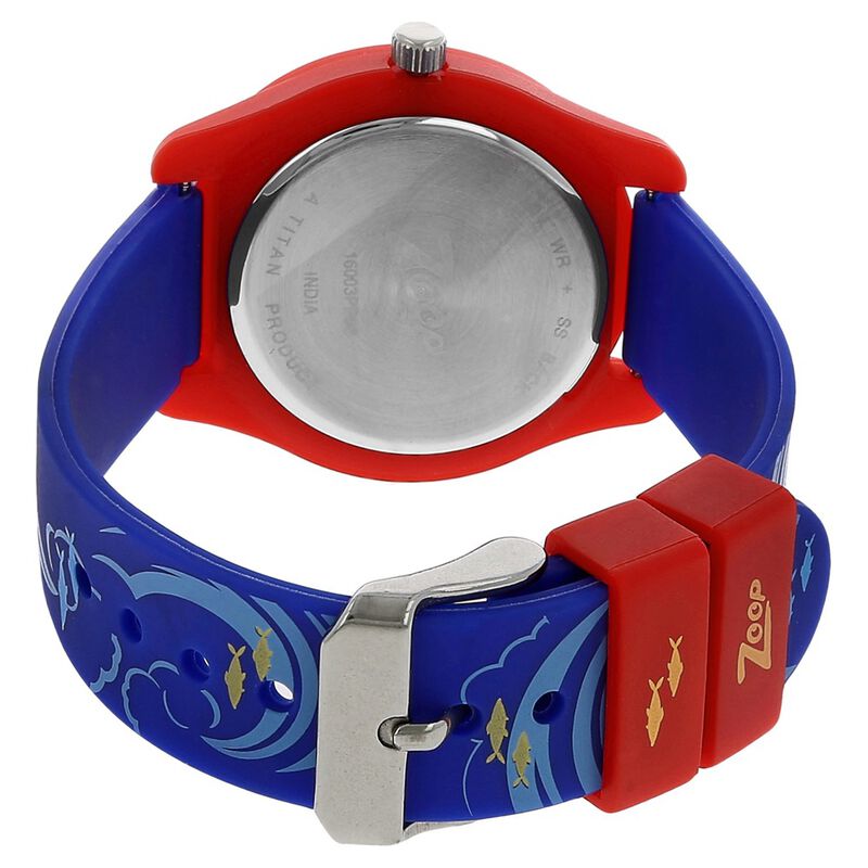 Buy Online Zoop By Titan Quartz Analog Blue Dial PU Strap Watch for ...