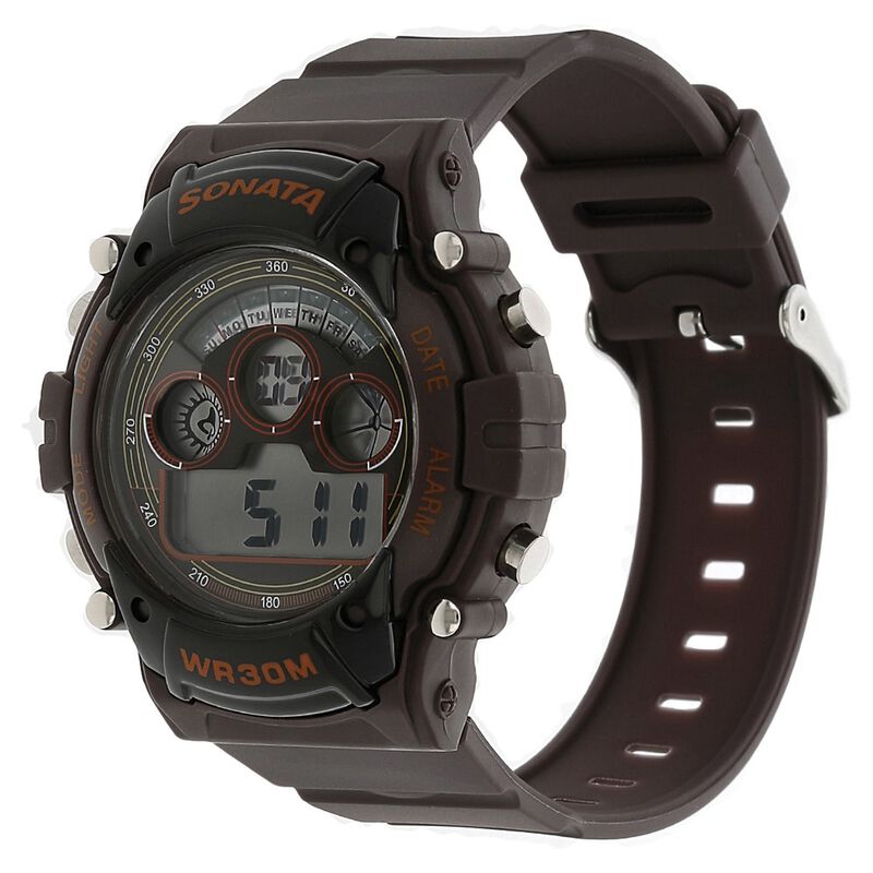Buy Online SF Digital Dial Brown Plastic Strap Watch for Men ...