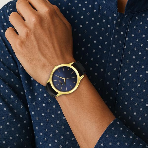 Buy Online Titan Karishma Radiance Blue Dial Analog Leather Strap watch ...