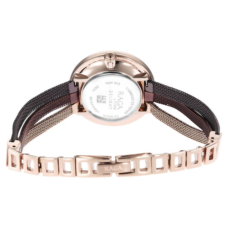 Buy Online Titan Raga Delight Rose Gold Dial Women Watch With Stainless ...