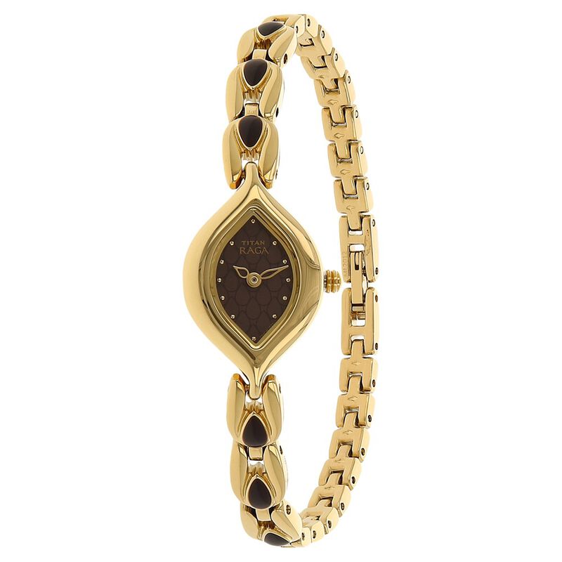 Buy Online Titan Raga Brown Dial Women Watch With Metal Strap ...