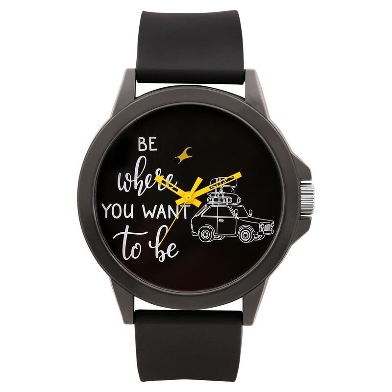 Buy Online Fastrack Quartz Analog Black Dial Silicone Strap Watch for ...