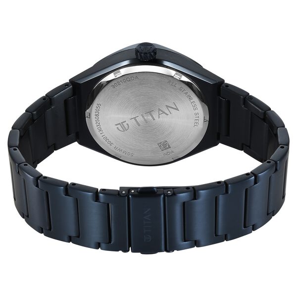 Buy Online Titan Contour Analog with Small Second and Blue Dial Blue ...