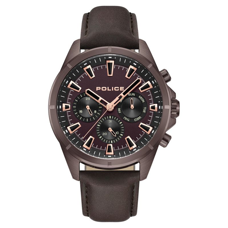 Buy Online Police Maroon Dial Quartz Multifunction Watch for Men ...