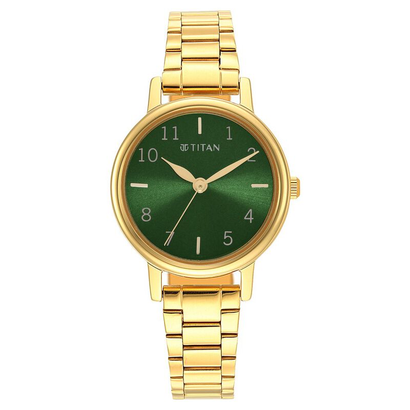 Buy Online Titan Karishma Green Dial Analog Stainless Steel Strap watch ...