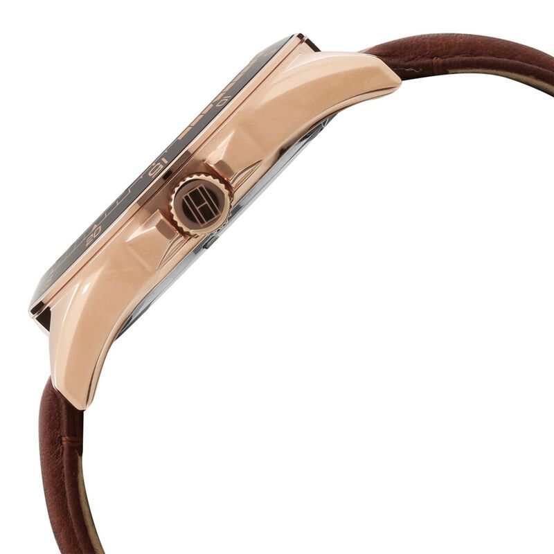 Buy Online Tommy Hilfiger Quartz Multifunction Brown Dial Leather Strap ...