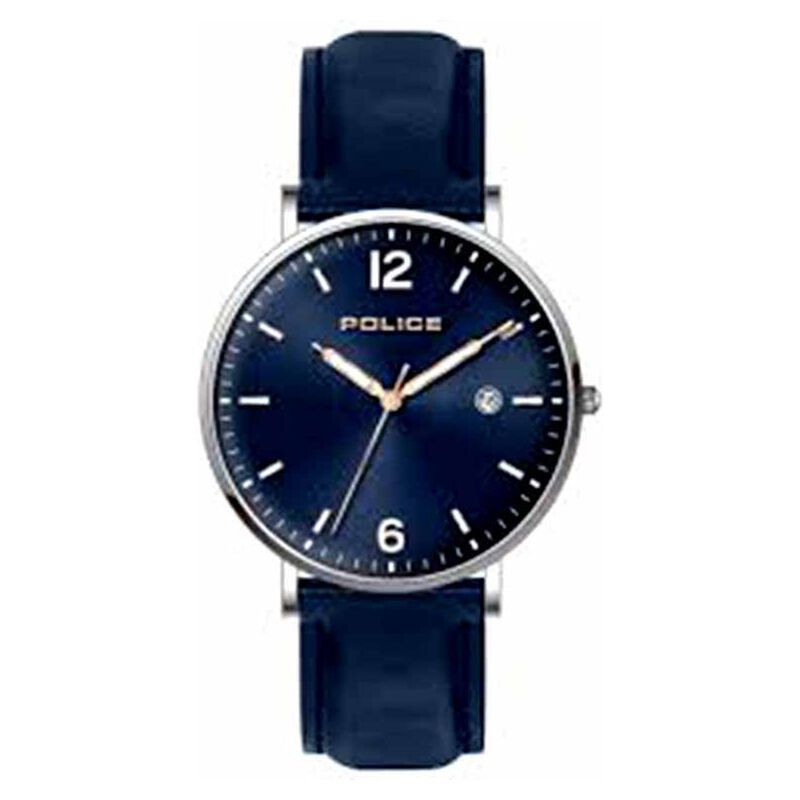 Buy Online Police Quartz Analog Blue Dial Leather Strap Watch for Men ...