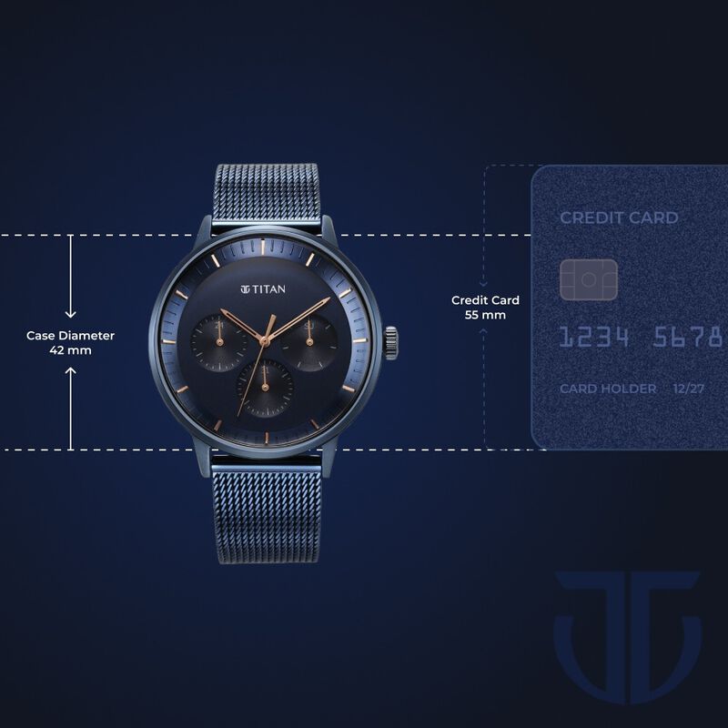 Buy Online Titan Modern Classics Blue Dial Quartz Multifunction ...