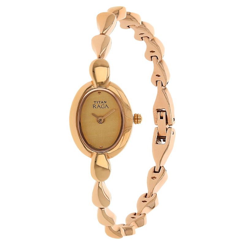 Buy Online Titan Raga Rose Gold Dial Women Watch With Metal Strap ...