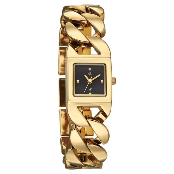 Buy Online Vyb Runway By Fastrack Quartz Analog Black Dial Golden Metal ...