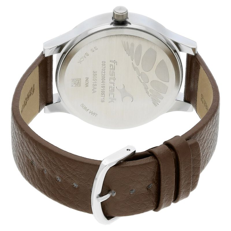 Buy Online Fastrack Fundamentals Quartz Analog White Dial Leather Strap ...